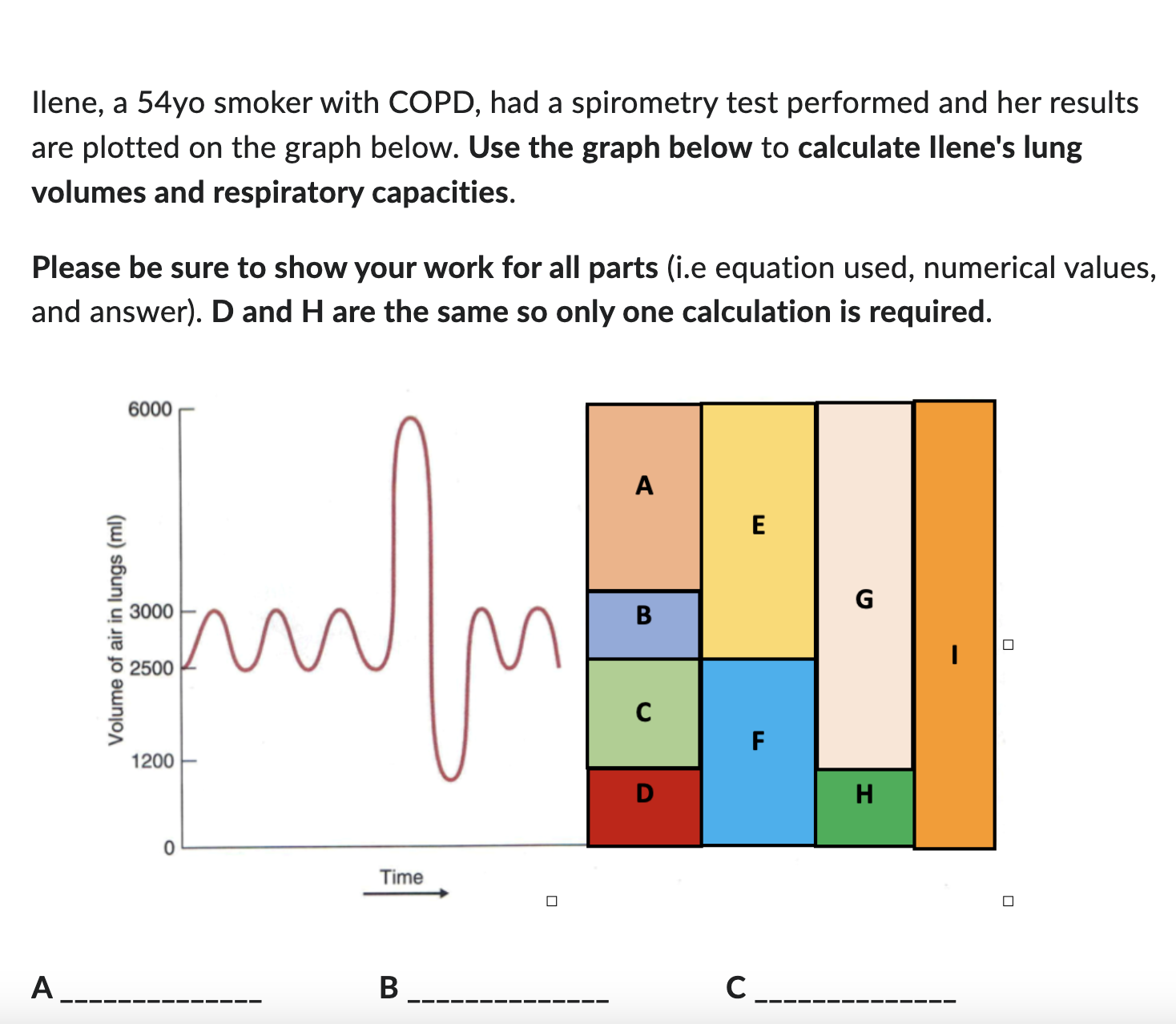 Ilene, a 54yo smoker with COPD, had a spirometry test | Chegg.com