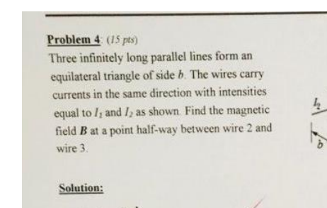 Solved Problem 4: (15 ﻿pts) ﻿Three infinitely long parallel | Chegg.com