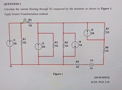 Solved QUESTION 1Calculate the current flowing through R2 | Chegg.com