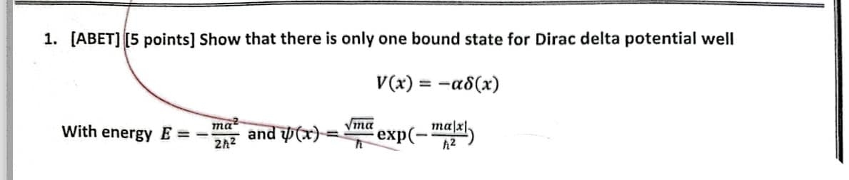 Solved [ABET] [5 ﻿points] ﻿Show that there is only one bound | Chegg.com