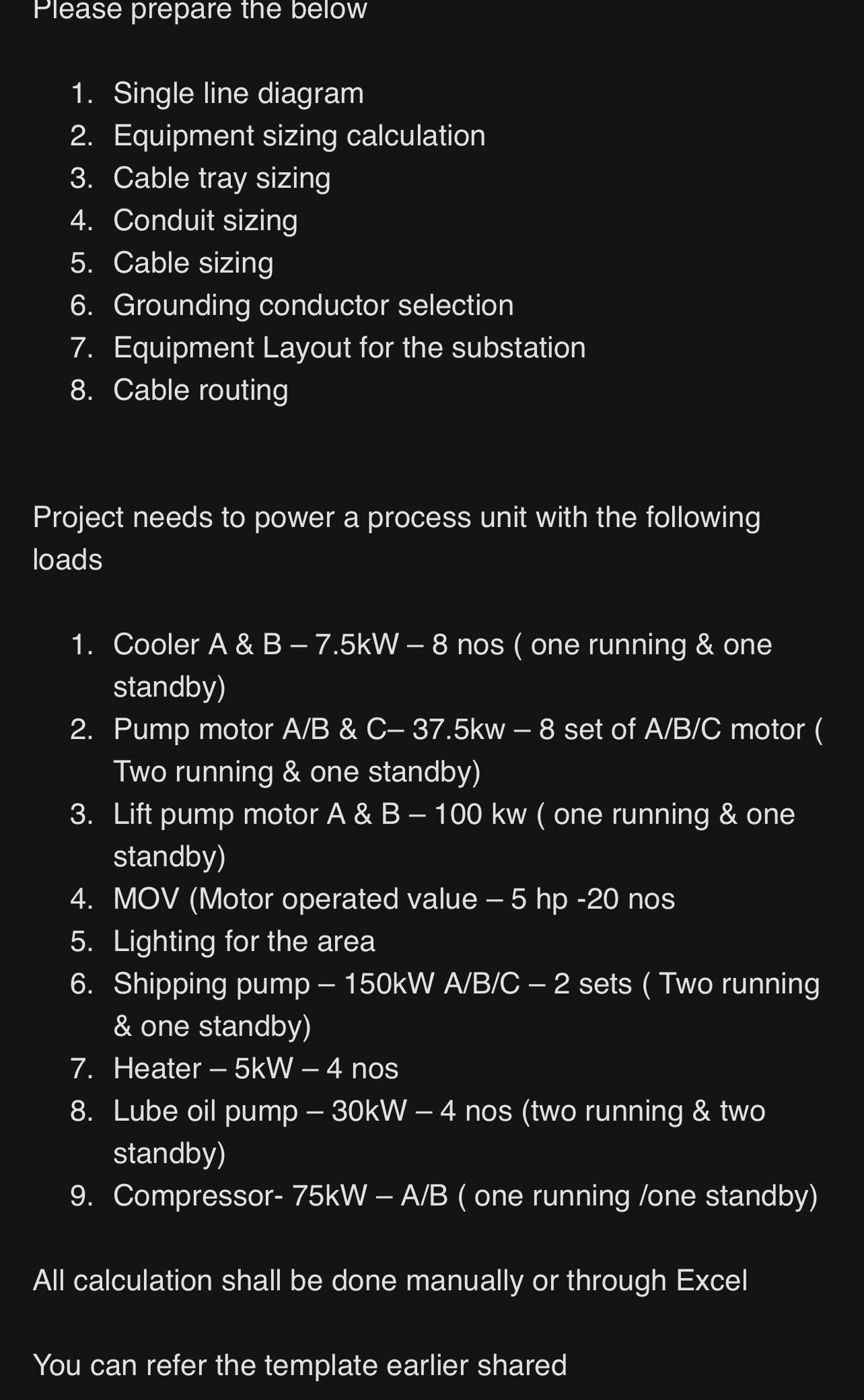 Solved Please prepare the belowSingle line diagramEquipment | Chegg.com
