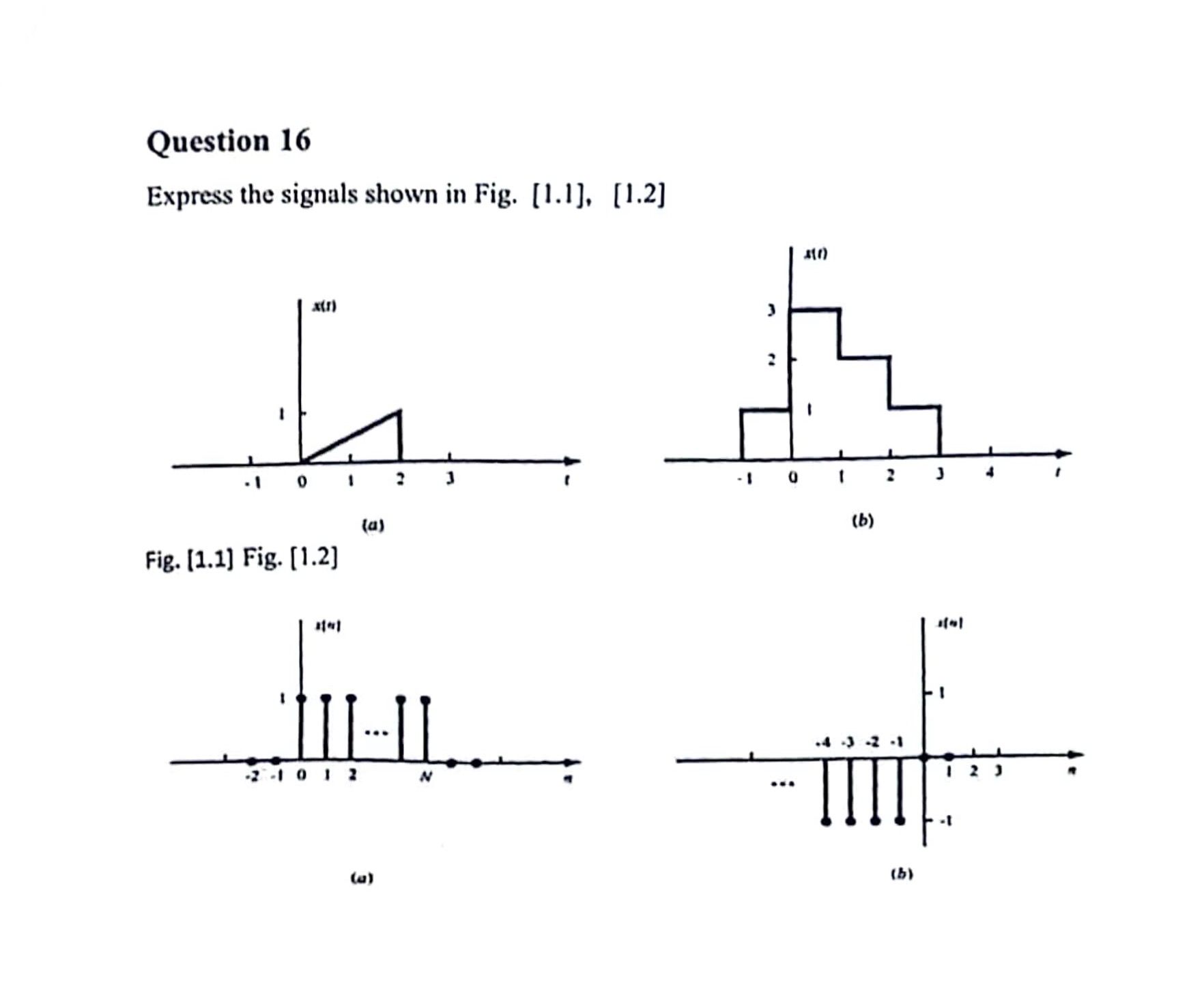 Solved Question 16express The Signals Shown In Fig