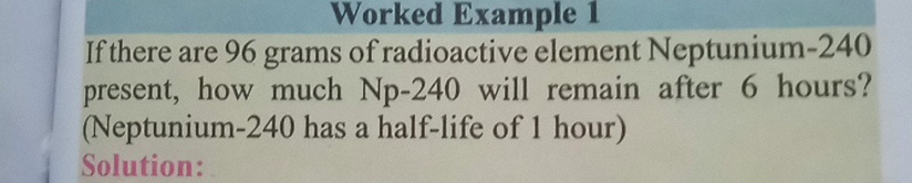 Solved Worked Example 1 ﻿If there are 96 ﻿grams of | Chegg.com