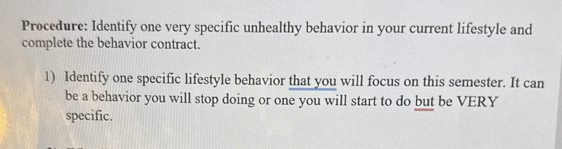 Solved Procedure: Identify one very specific unhealthy | Chegg.com