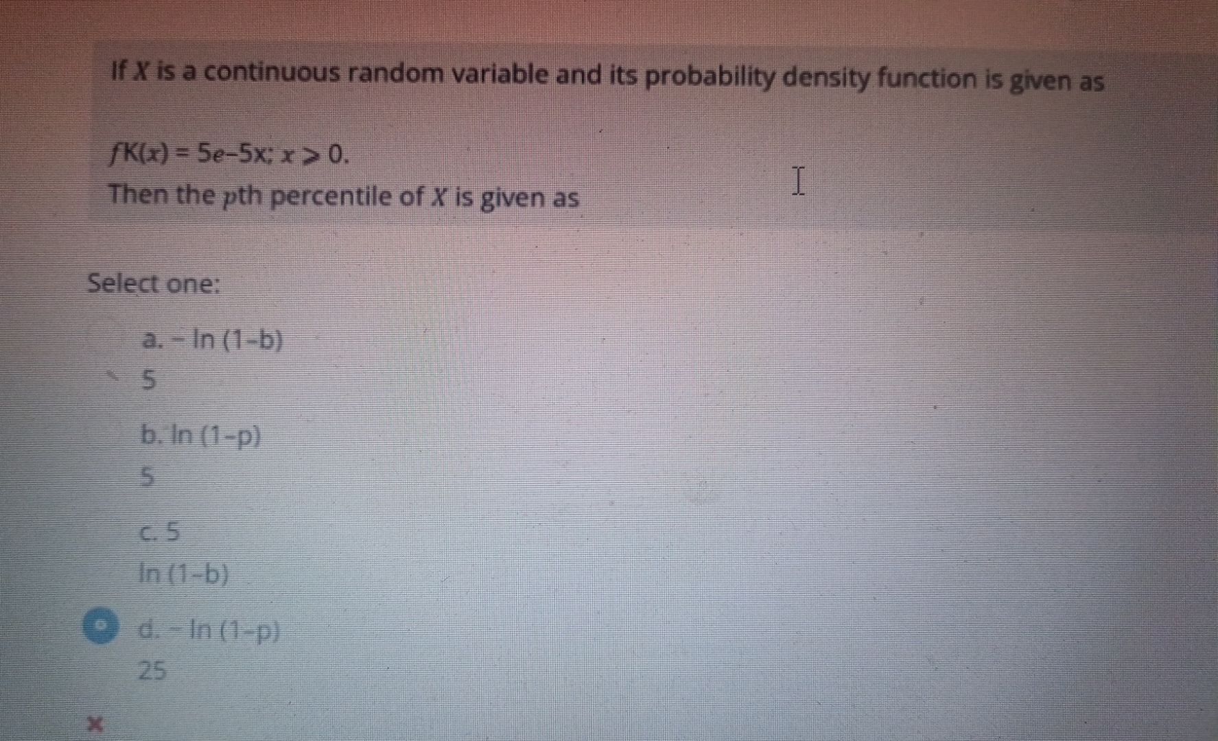 If x ﻿is a continuous random variable and its | Chegg.com