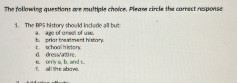 Solved The following questions are multiple choice. Please | Chegg.com