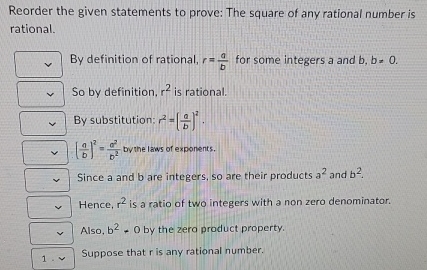 Solved Reorder the given statements to prove: The square of | Chegg.com