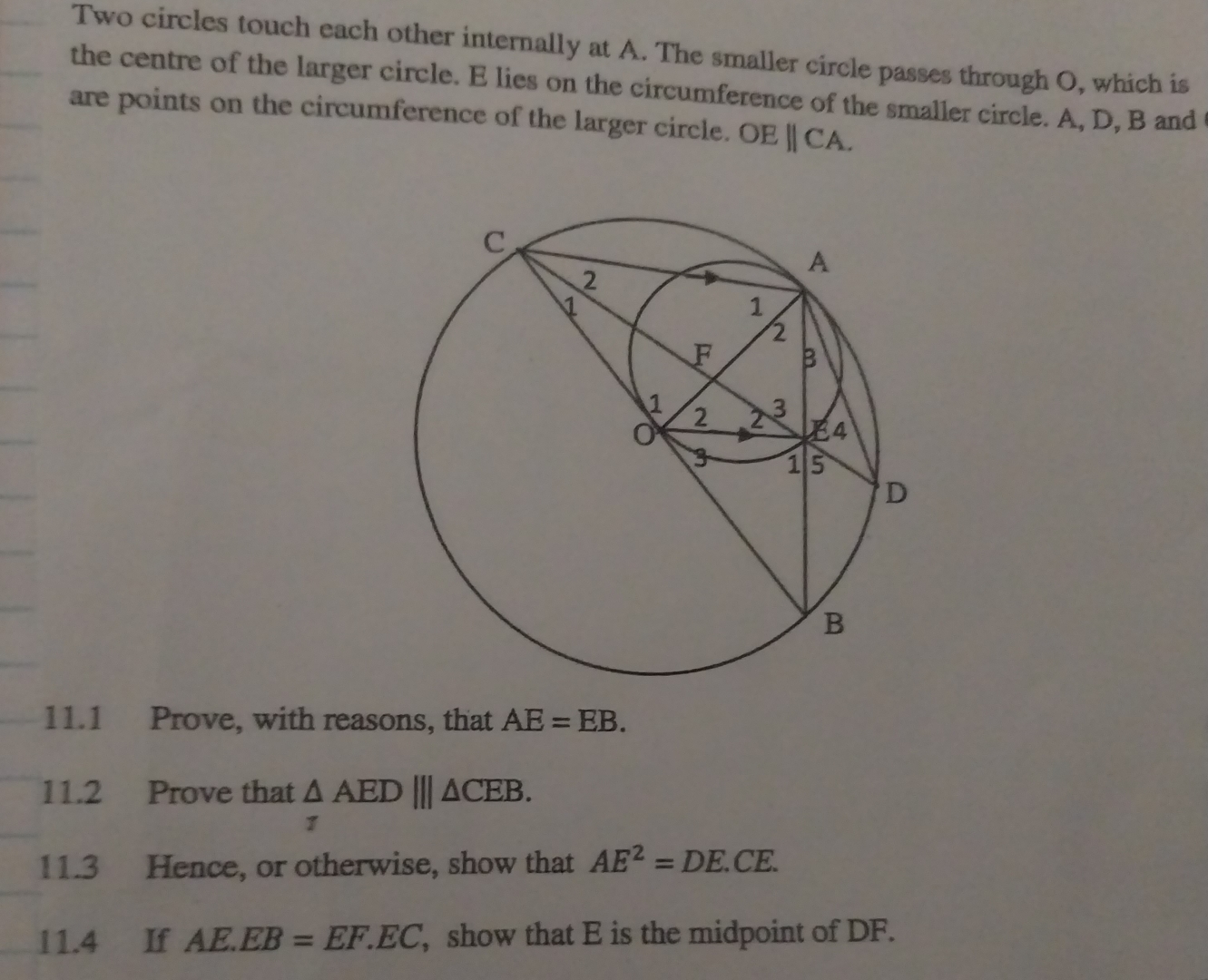 Solved Two circles touch each other internally at A. ﻿The | Chegg.com