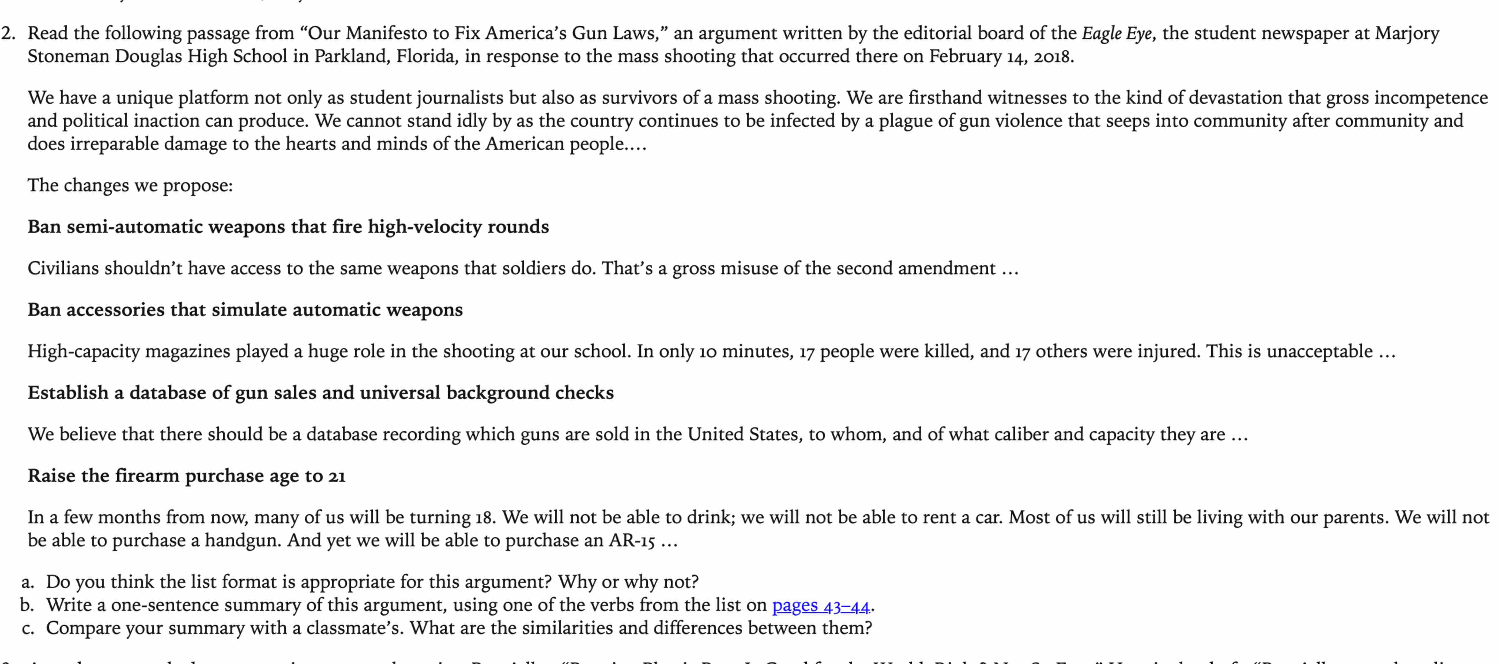 Solved From "They Say, I Say". Read the following passage | Chegg.com