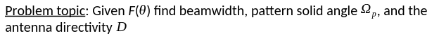 Solved Problem topic: Given F(θ) ﻿find beamwidth, pattern | Chegg.com