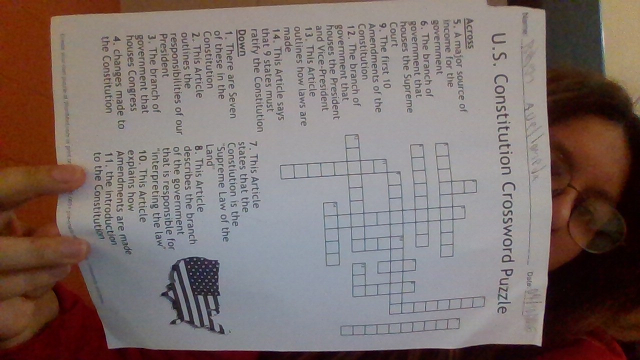 Solved U.S. ﻿Constitution Crossword Puzzle Across 5. ﻿A | Chegg.com