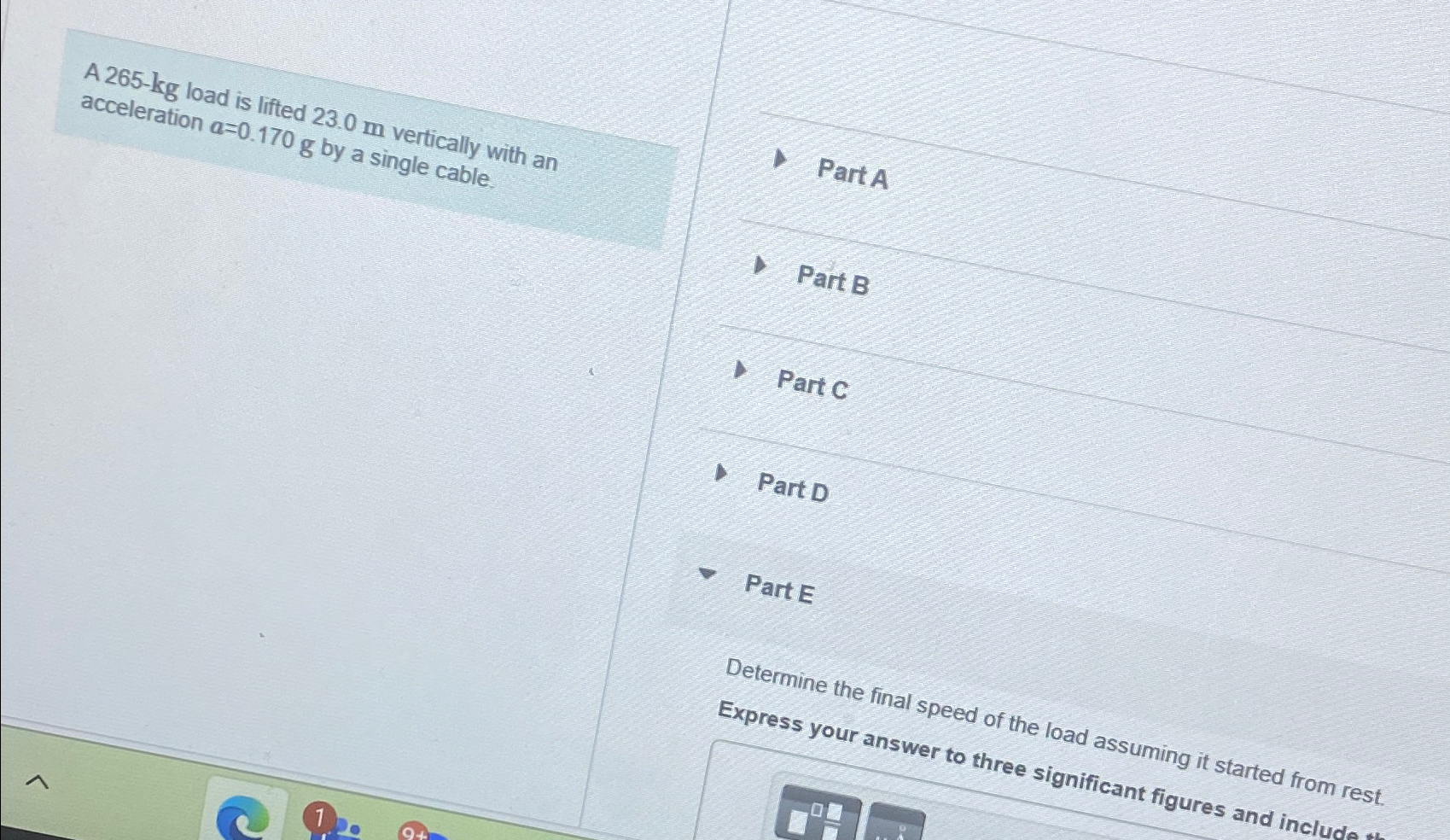 Solved A 265-kg ﻿load is lifted 23.0m ﻿vertically with an | Chegg.com