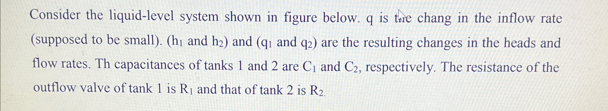 Solved Consider the liquid-level system shown in figure | Chegg.com
