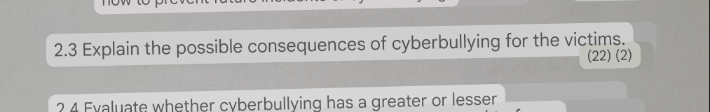 Solved 2.3 ﻿Explain the possible consequences of | Chegg.com