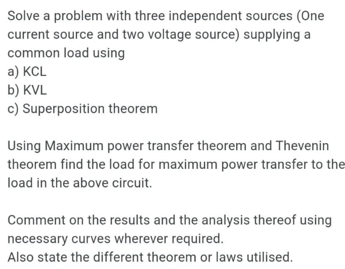 Solve a problem with three independent sources (One | Chegg.com