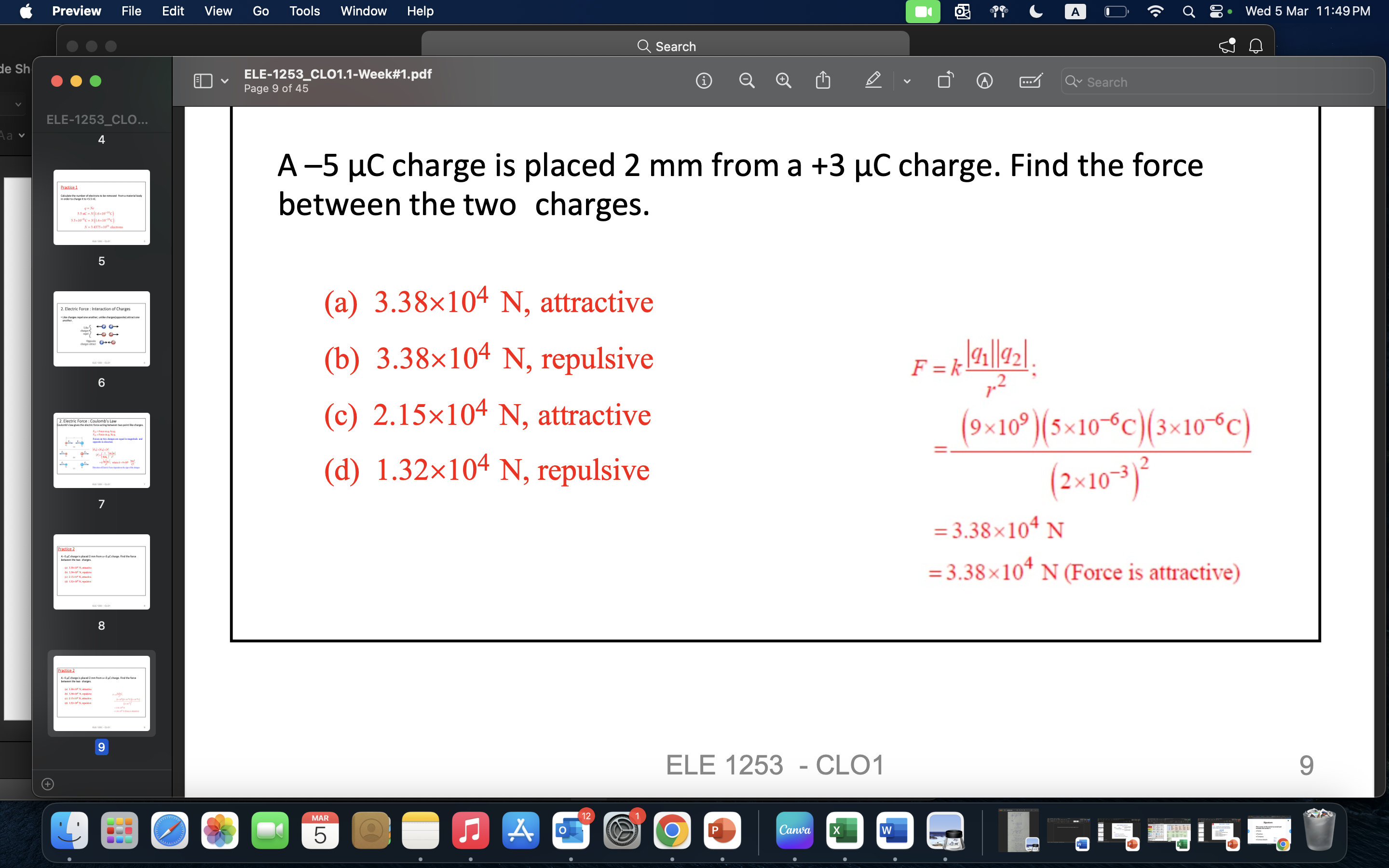Solved code class="asciimath">A -5\mu C charge is placed 2 | Chegg.com
