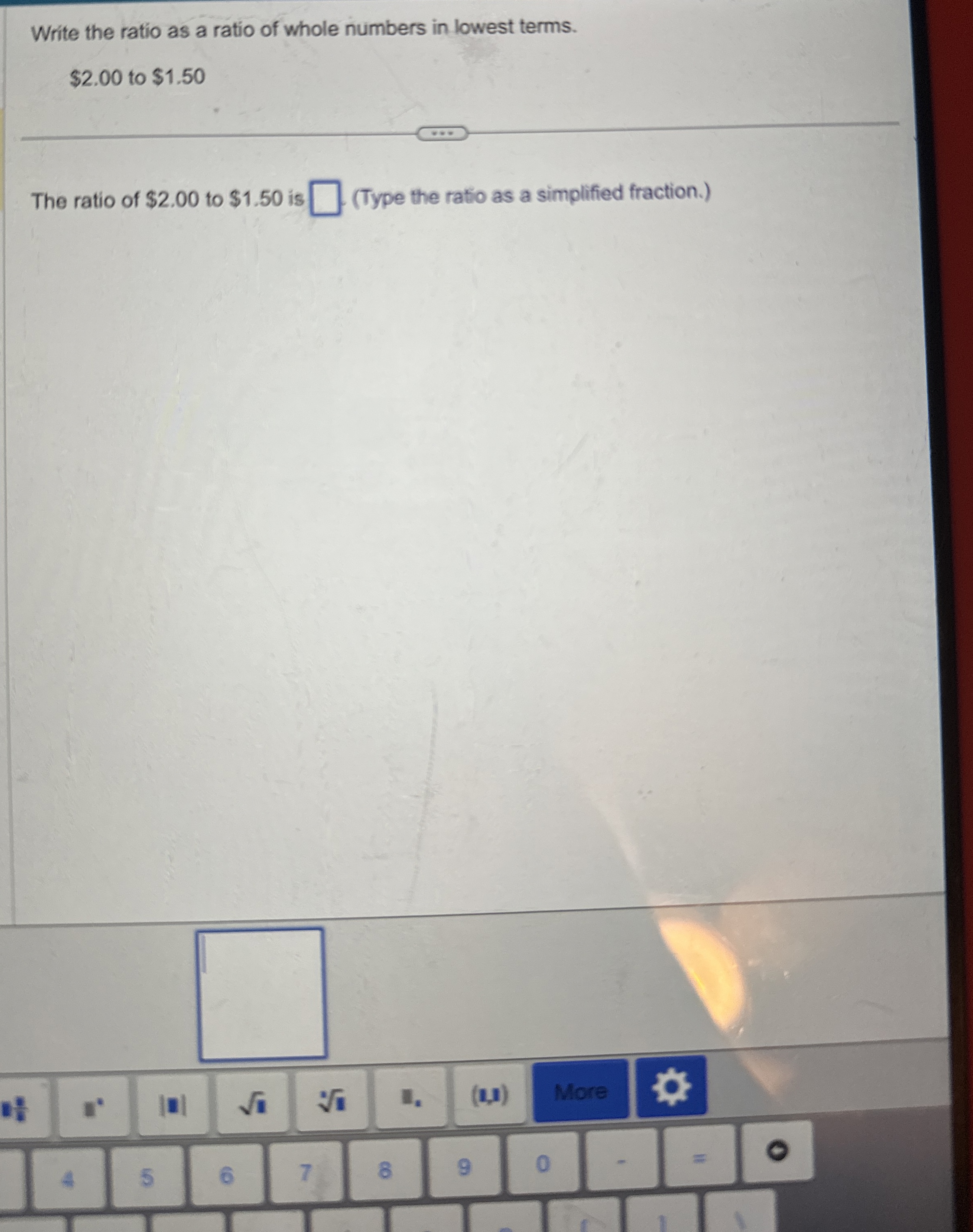 Write the ratio as a ratio of whole numbers in lowest | Chegg.com