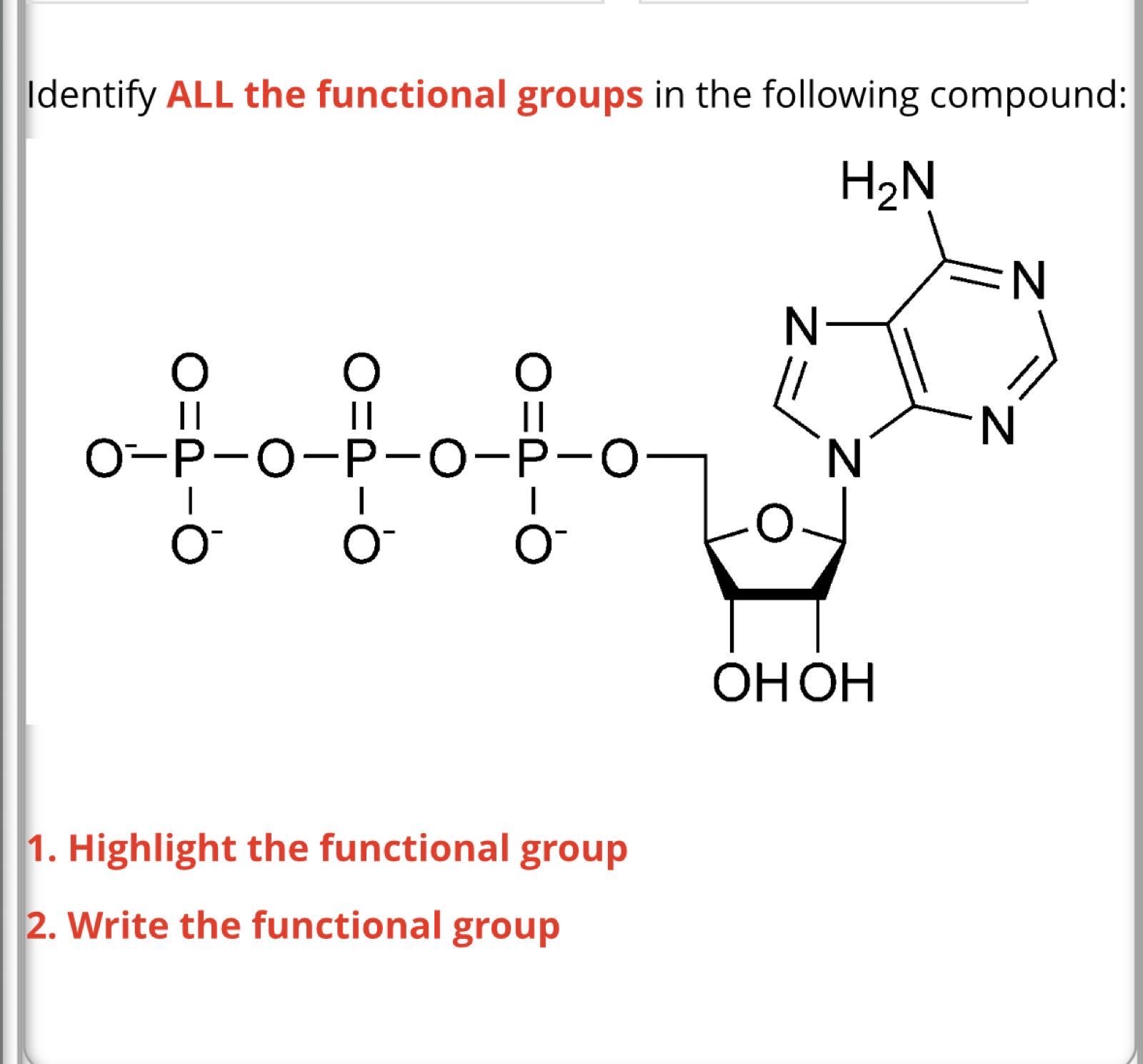 Solved Identify ALL the functional groups in the following | Chegg.com