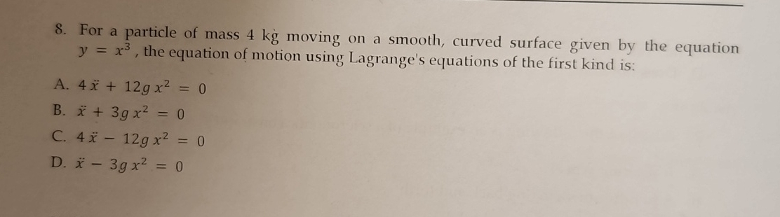 Solved For a particle of mass 4 ﻿kg moving on a smooth, | Chegg.com