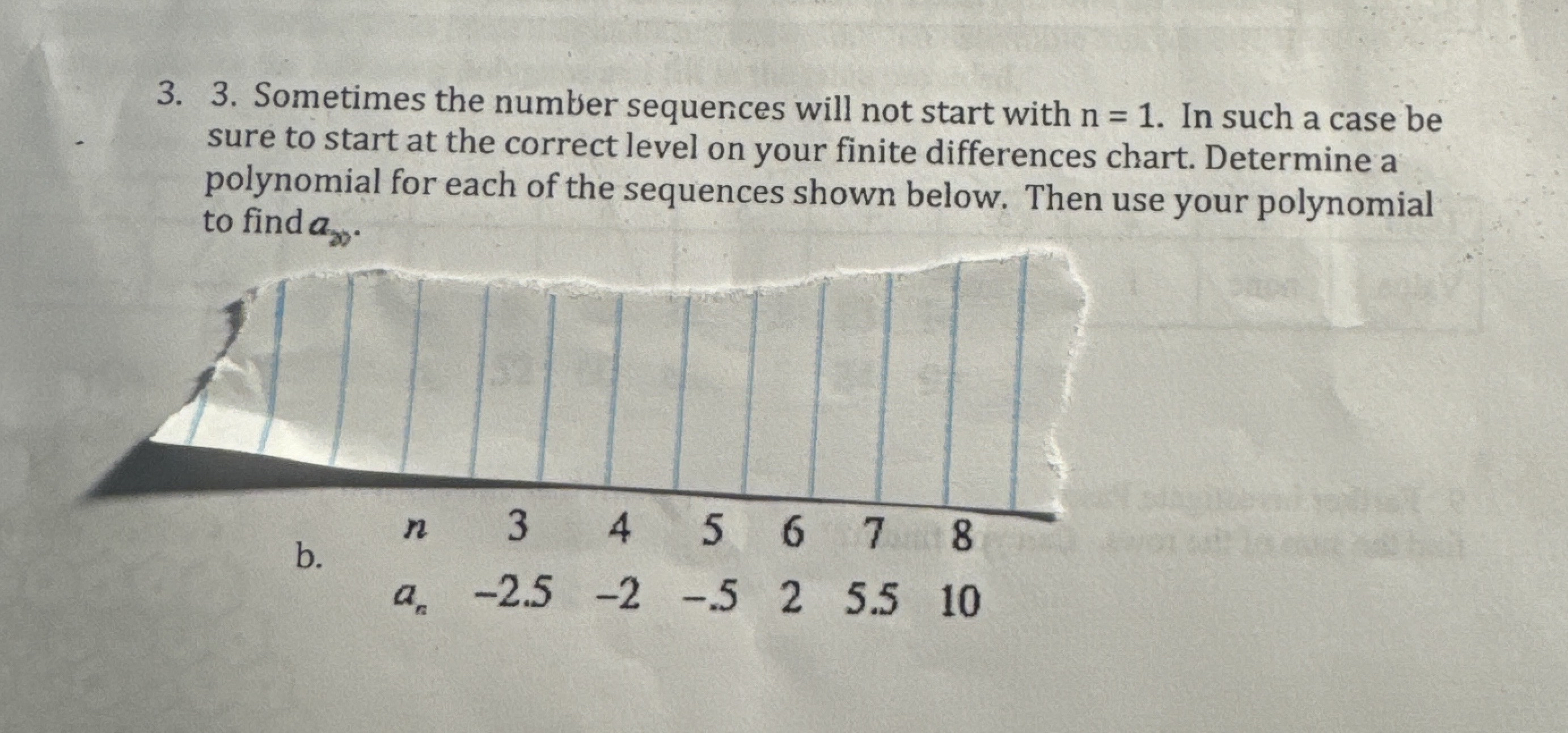 Solved Sometimes the number sequences will not start with | Chegg.com