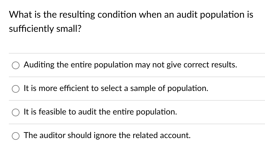 What is the resulting condition when an audit | Chegg.com