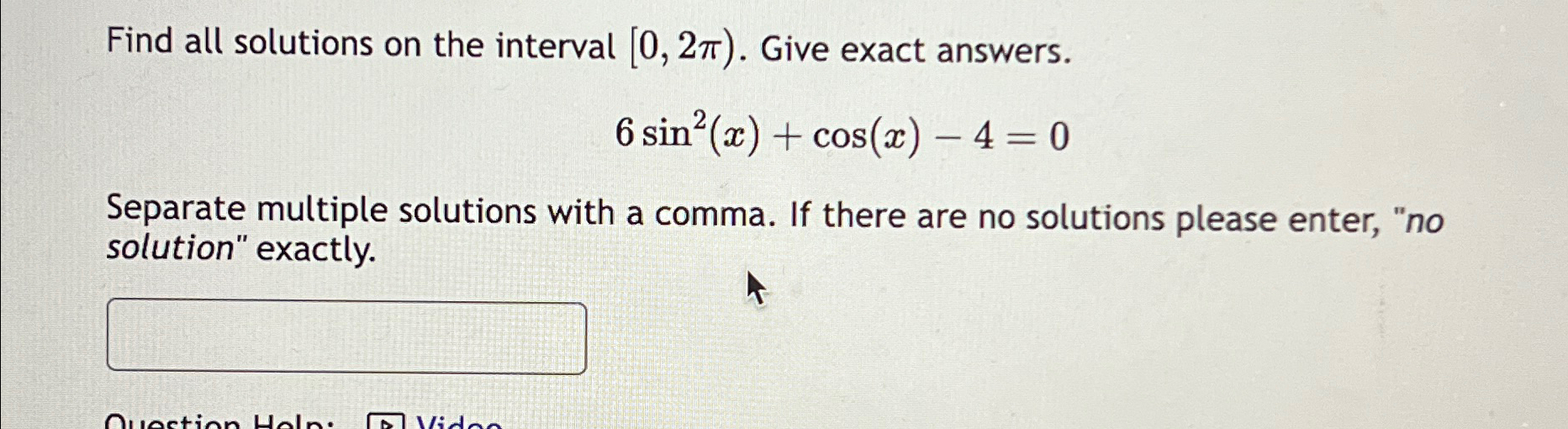 Solved Find all solutions on the interval [0,2π). ﻿Give | Chegg.com