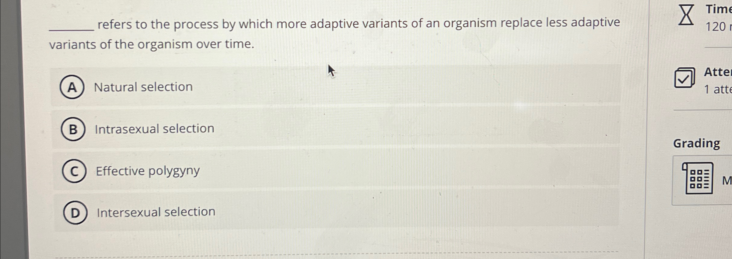 Solved refers to the process by which more adaptive variants | Chegg.com