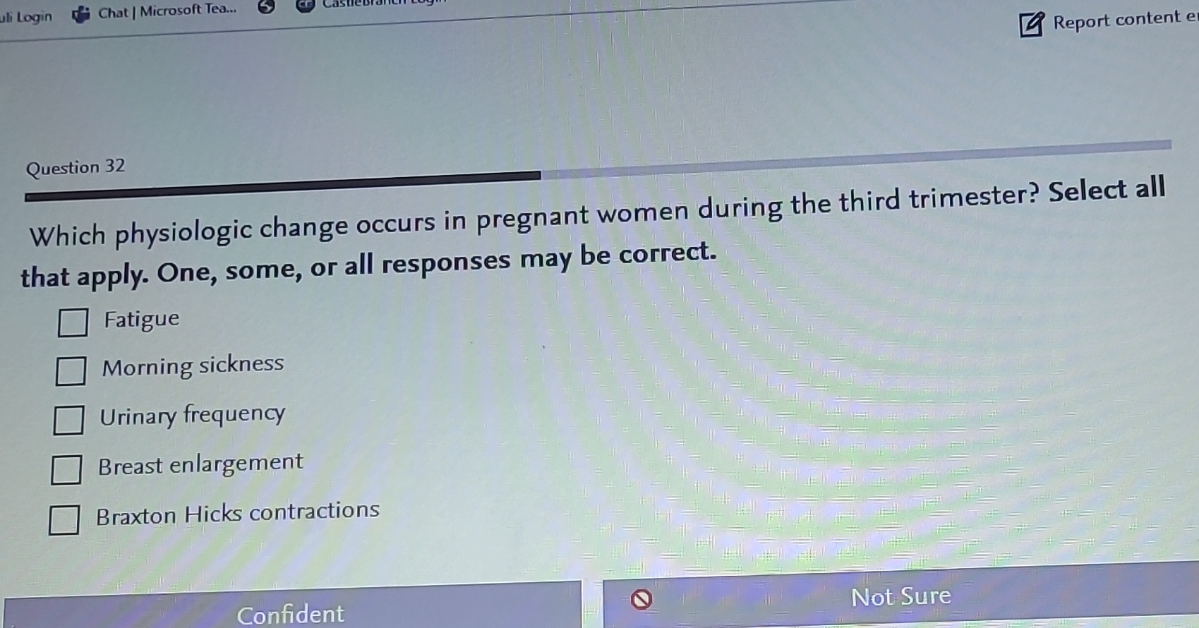 Solved Report contentQuestion 32Which physiologic change | Chegg.com