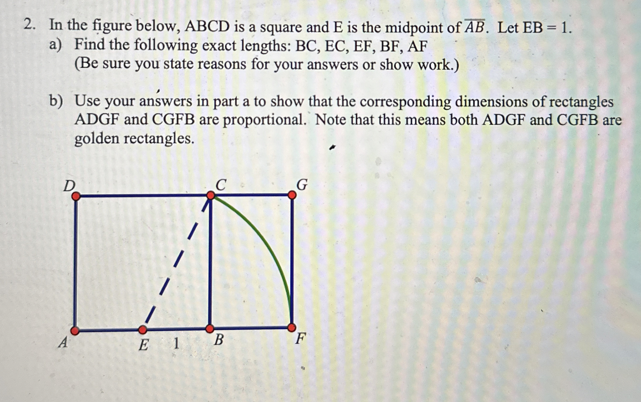 Solved In the figure below, ABCD is a square and E is the | Chegg.com