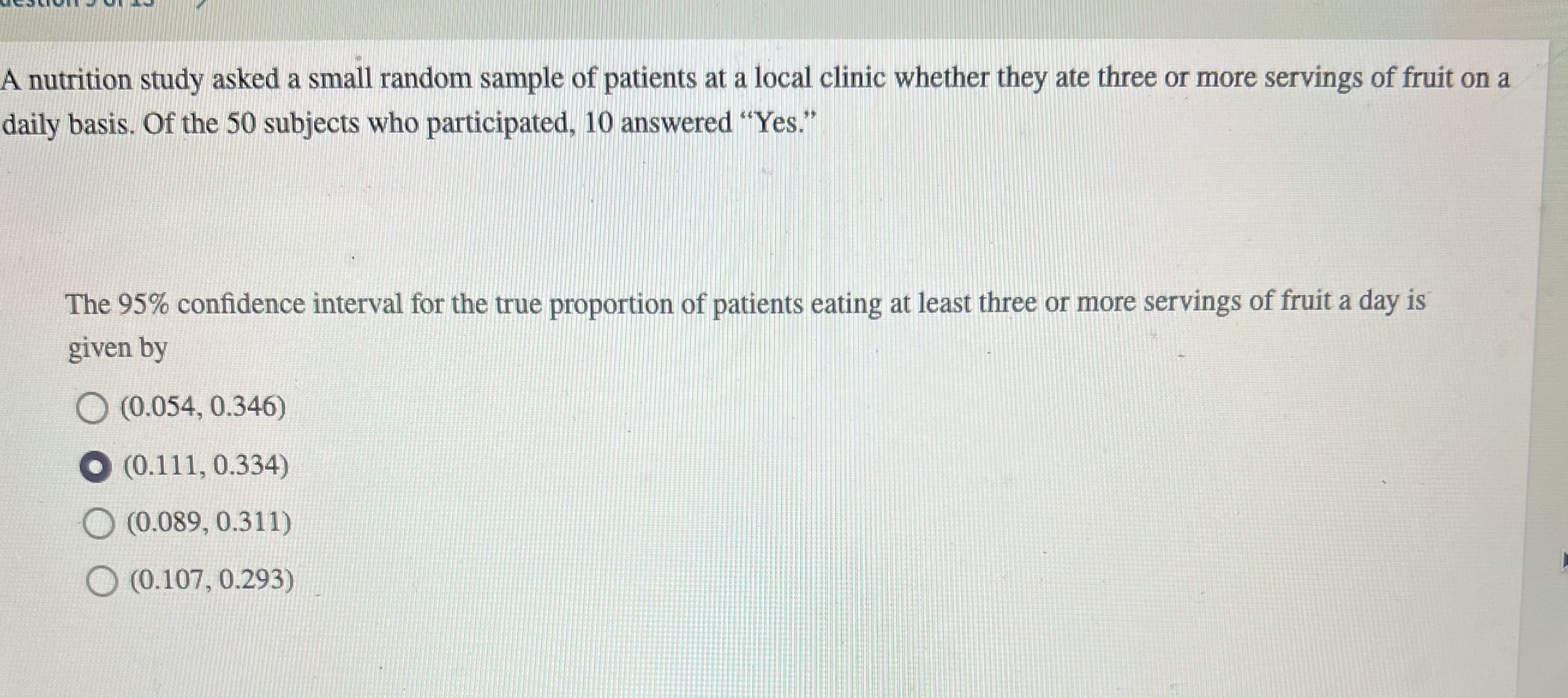 Solved code class="asciimath">A nutrition study asked a | Chegg.com