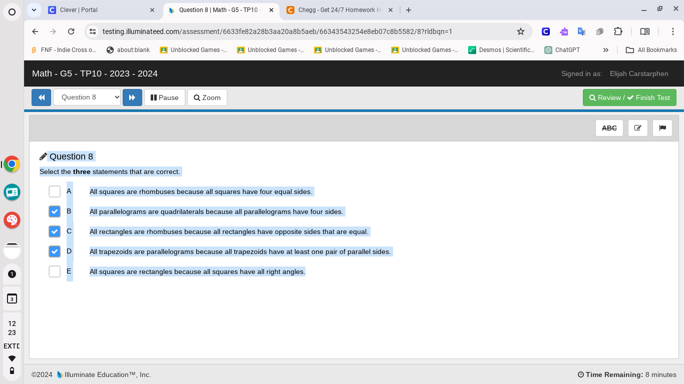 Solved Question 8 ﻿Select the three statements that are | Chegg.com