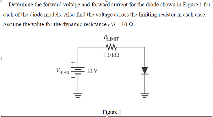 Solved Determine the forward voltage and forward current for | Chegg.com