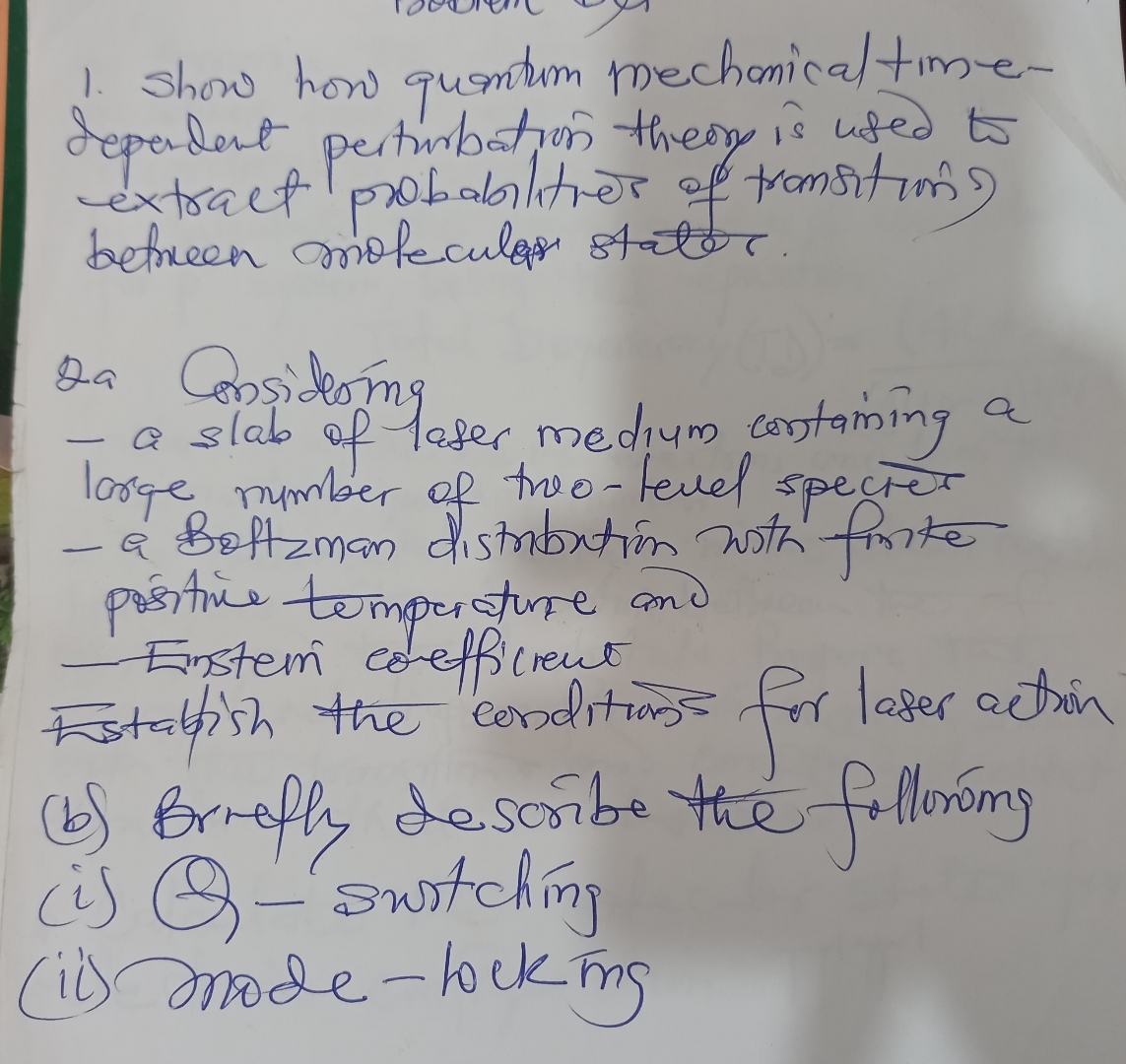 Solved 1.Show how quantum mechanical timedent perturbation | Chegg.com