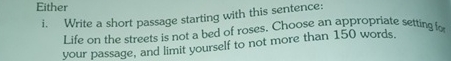 Solved Write a short passage starting with this sentence: | Chegg.com