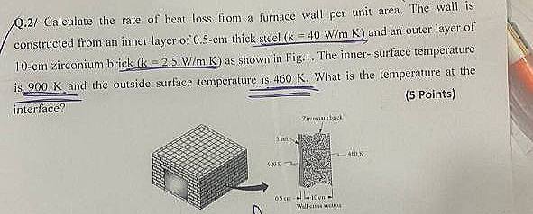 Solved Q. 2? ﻿Calculate the rate of heat loss from a furnace | Chegg.com