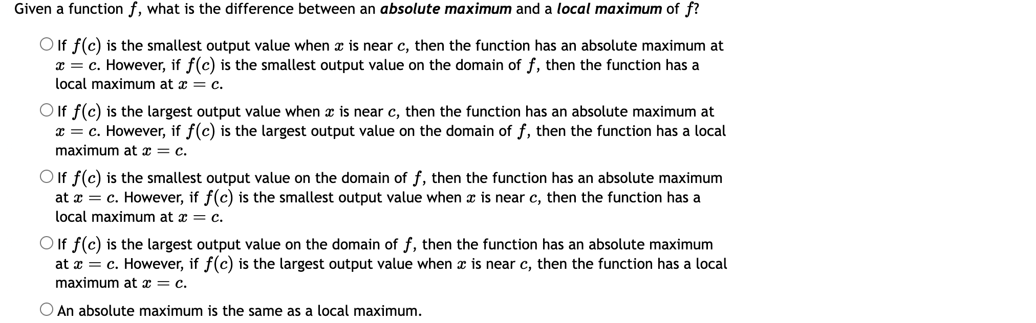 Solved Given a function f, ﻿what is the difference between | Chegg.com