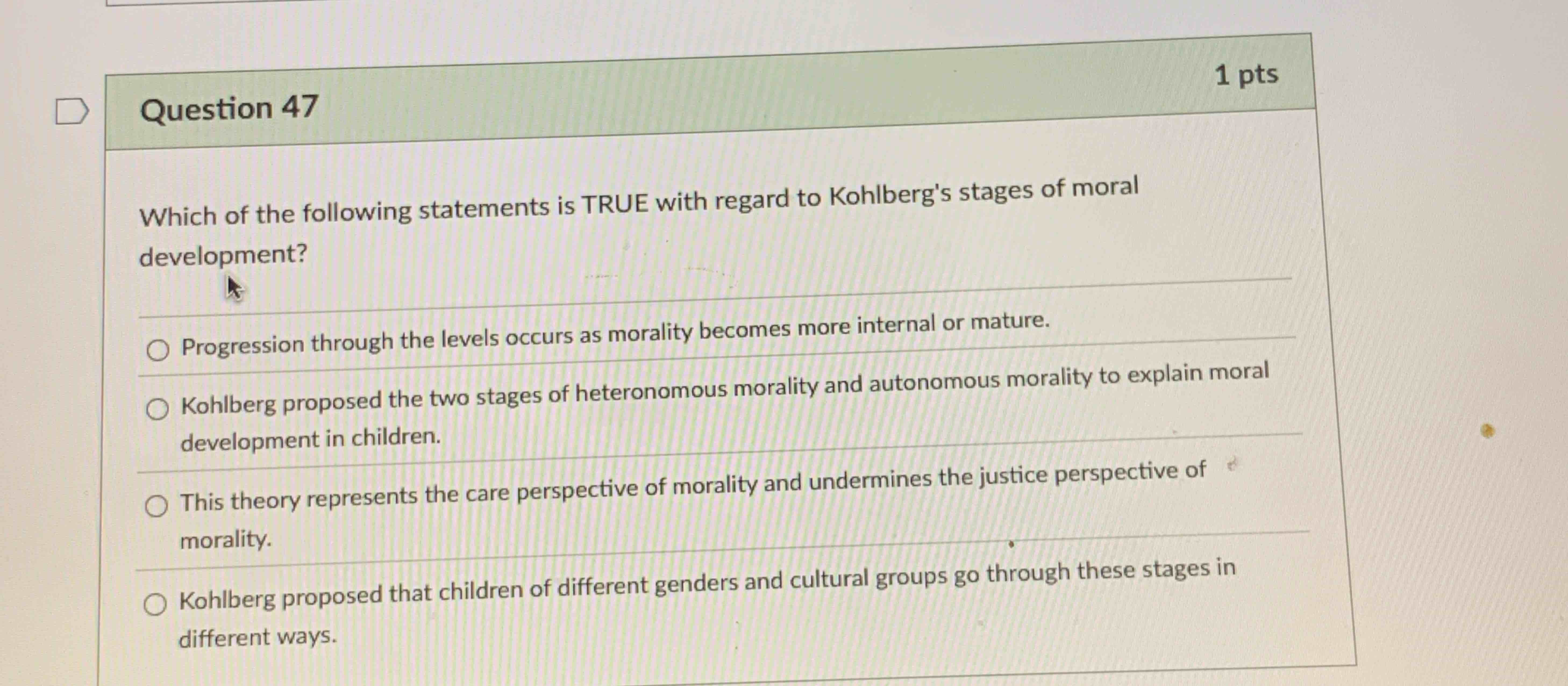 Solved Question 47 ﻿Which of the following statements is | Chegg.com
