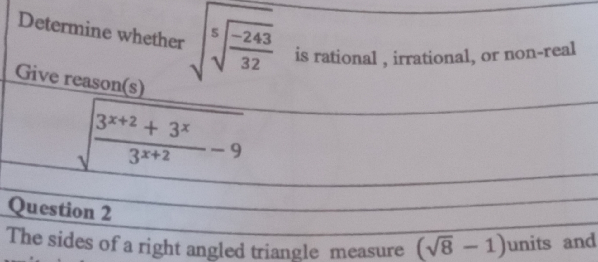 Solved Determine whether -243325 ﻿is rational, irrational, | Chegg.com