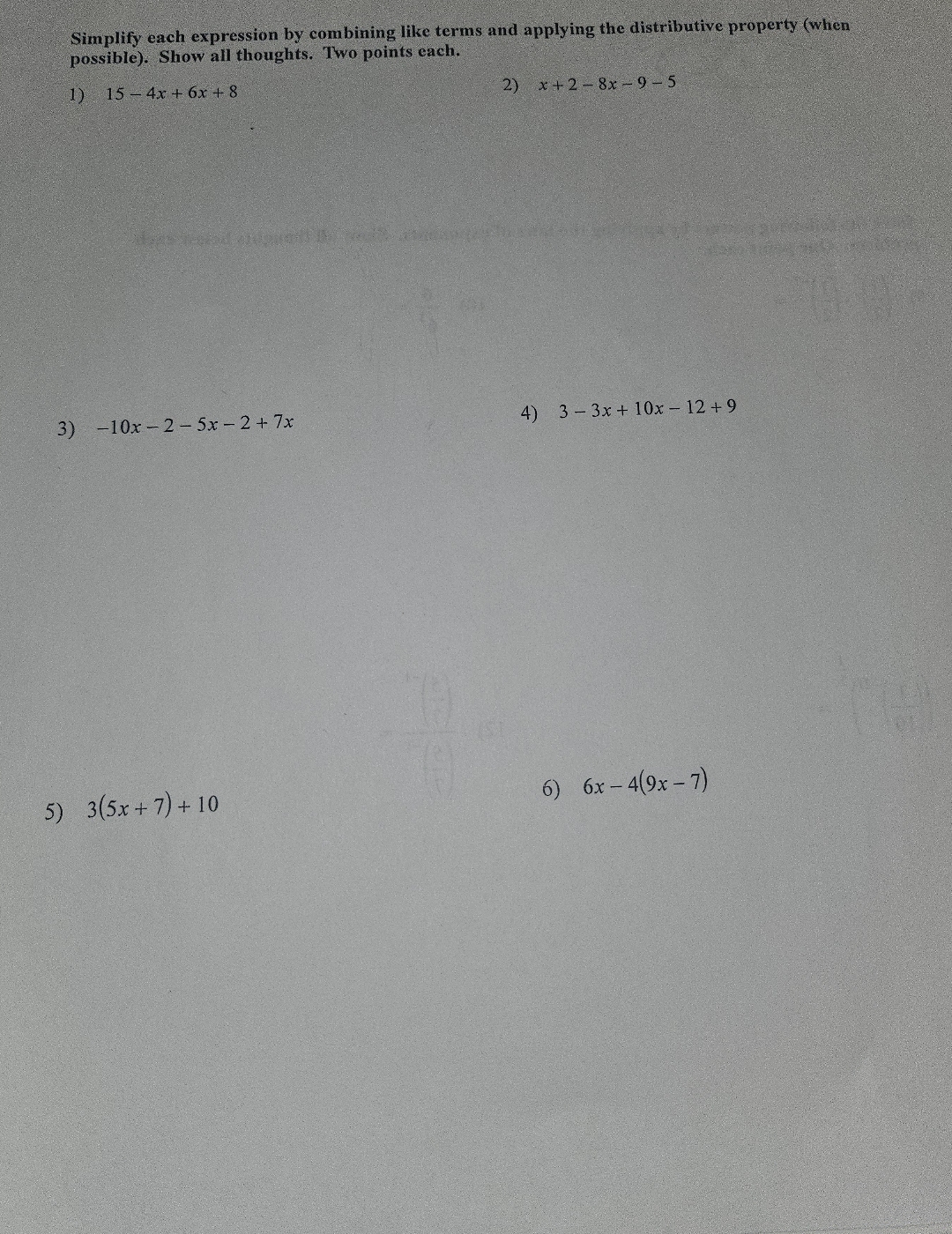 Solved Simplify each expression by combining like terms and | Chegg.com