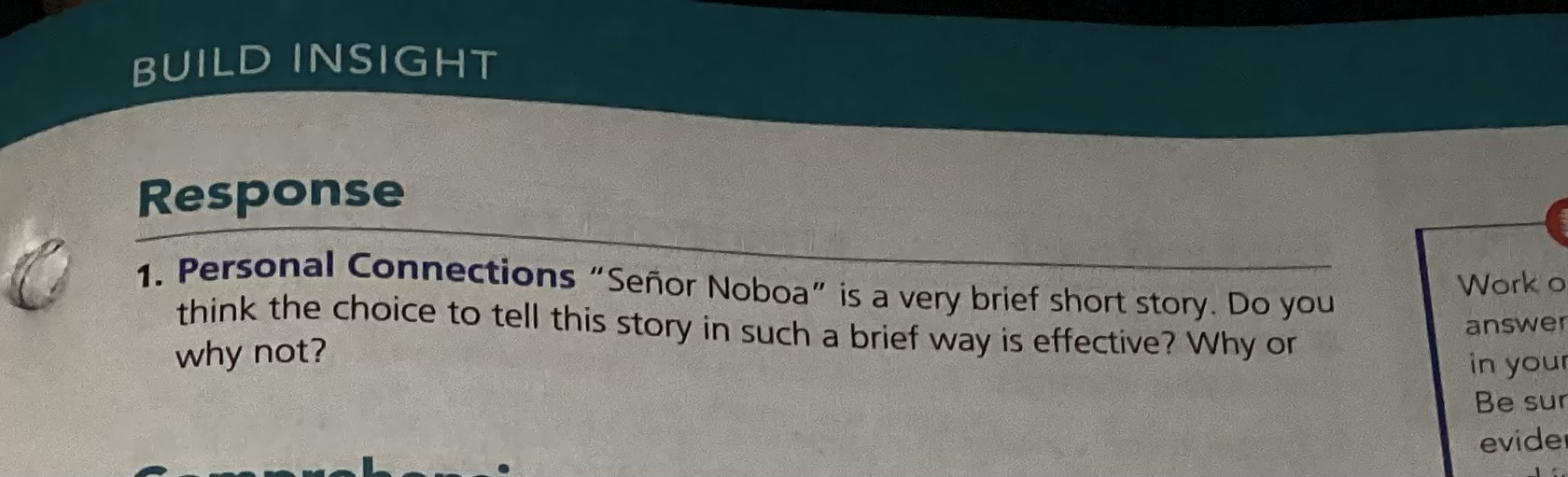 Solved Response 1. ﻿Personal Connections "Señor Noboa" is a | Chegg.com