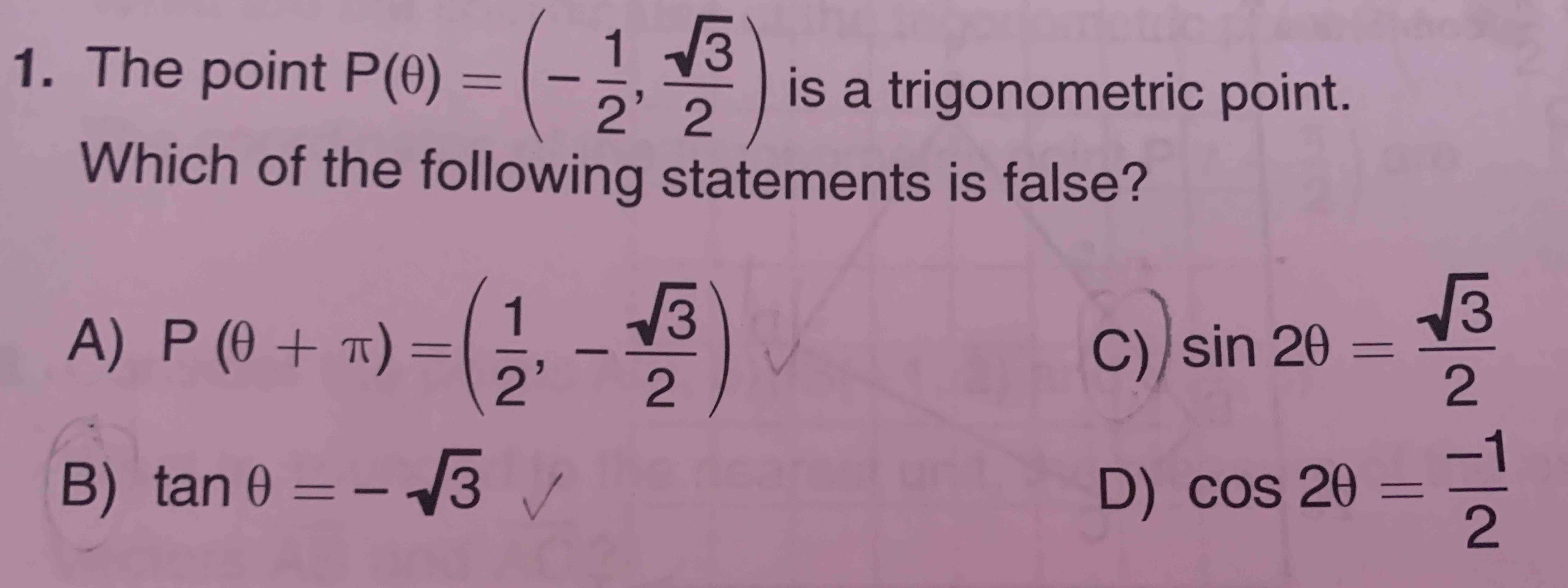 Solved code class="asciimath">The point P(\theta | Chegg.com