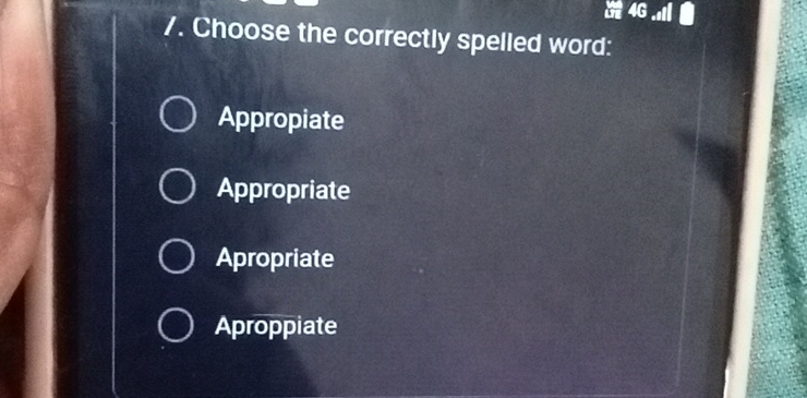 Solved Choose the correctly spelled word: Appropiate | Chegg.com