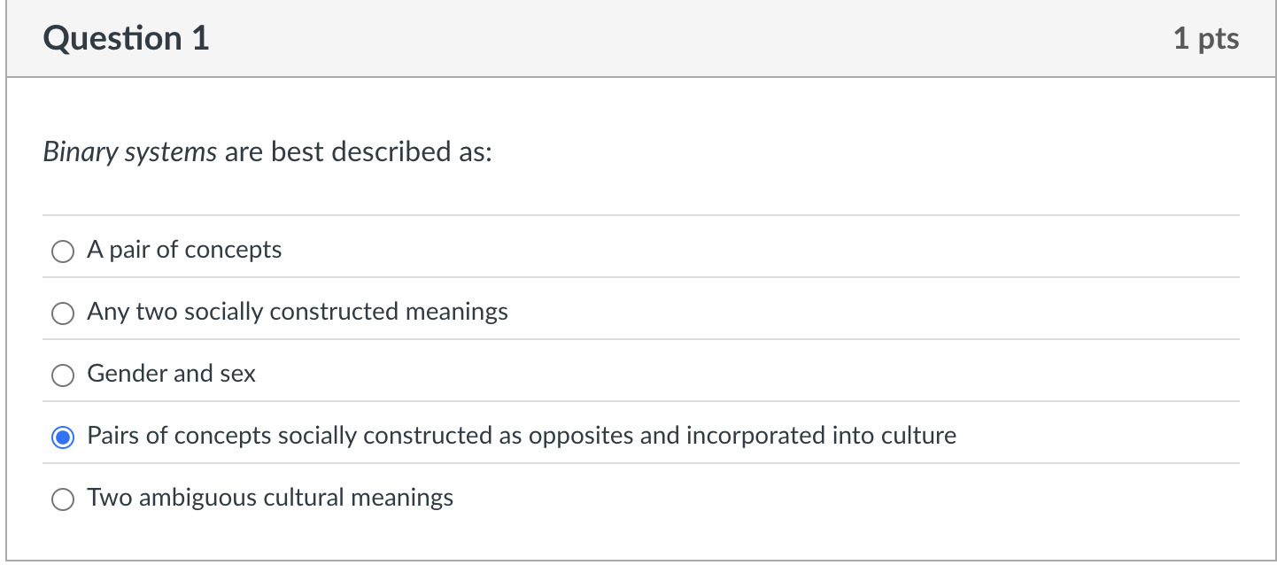 Solved Question 1 ﻿Binary systems are best described as: A | Chegg.com