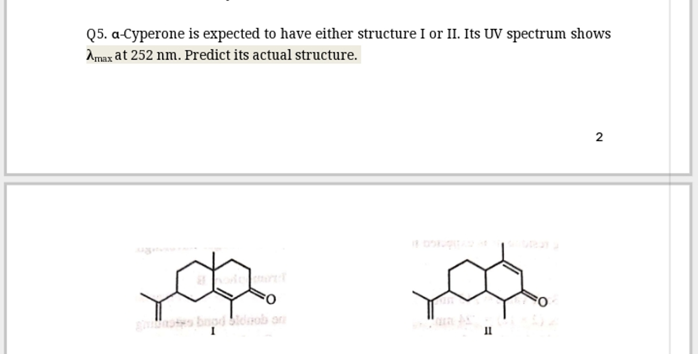 Solved code class="asciimath">Q5. ﻿a-Cyperone is expected to | Chegg.com