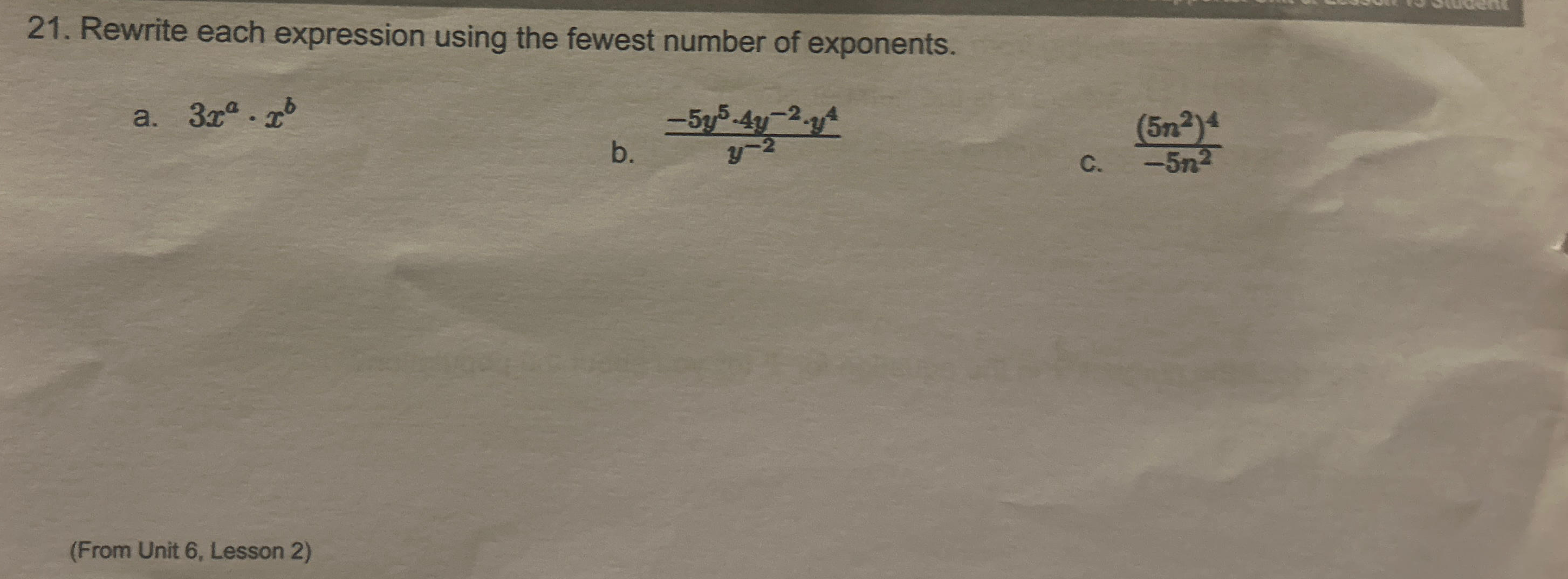 Solved Rewrite each expression using the fewest number of | Chegg.com