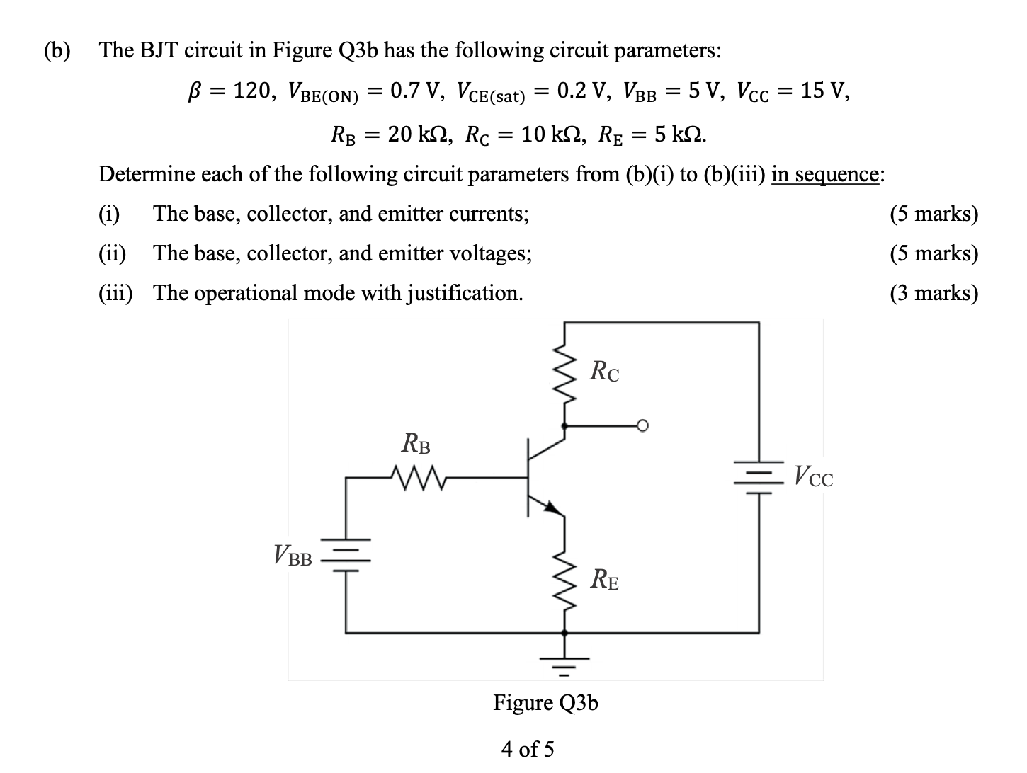 code class="asciimath">(b) ﻿The BJT circuit in Figure | Chegg.com