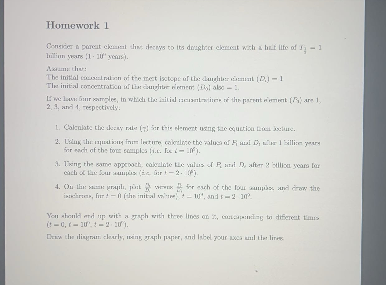 Solved Homework 1Consider a parent element that decays to | Chegg.com