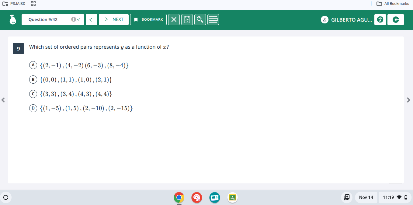 Solved code class="asciimath">9 ﻿Which set of ordered pairs | Chegg.com