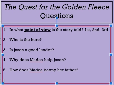 Solved The Quest for the Golden Fleece Questions In what | Chegg.com