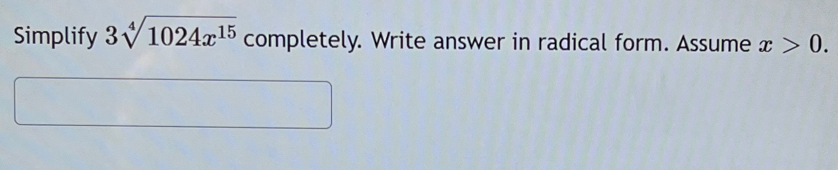 Solved Simplify 31024x154 ﻿completely. Write answer in | Chegg.com